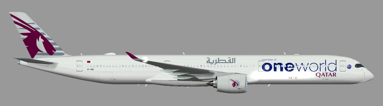 Airbus A350-1000 Qatar Airways 2023 fleet A7-ANB + A7-ANE + A7-ANH + A7 ...