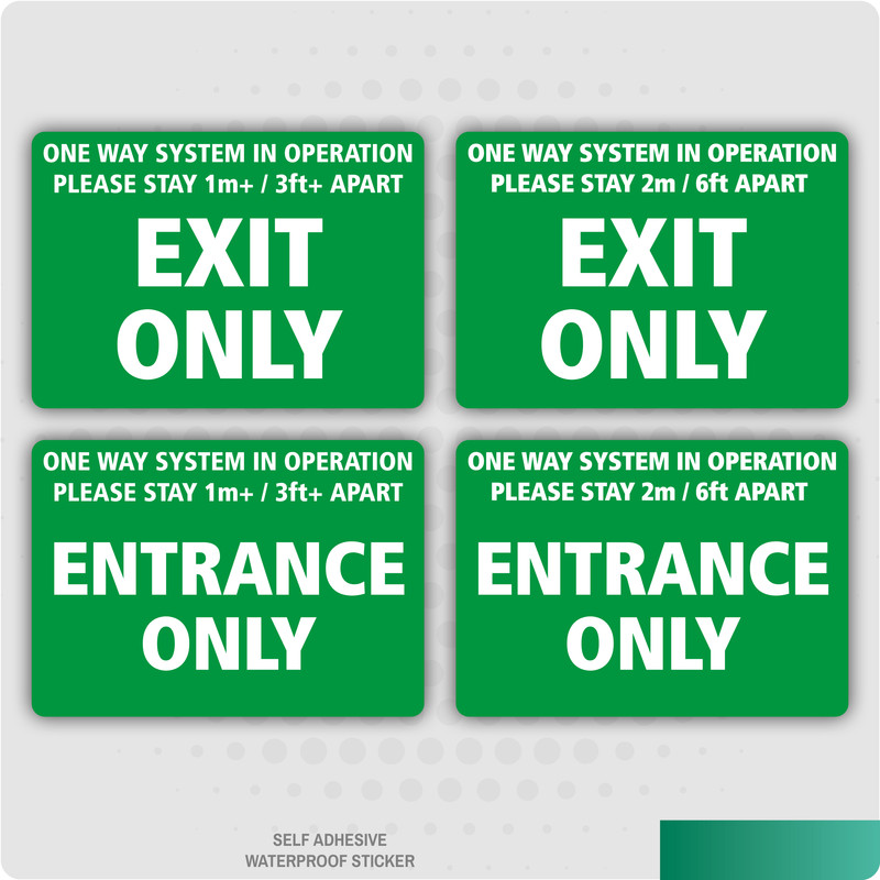 A4/A5 Exit Only - Entrance Only One Way System Social Distancing Window ...