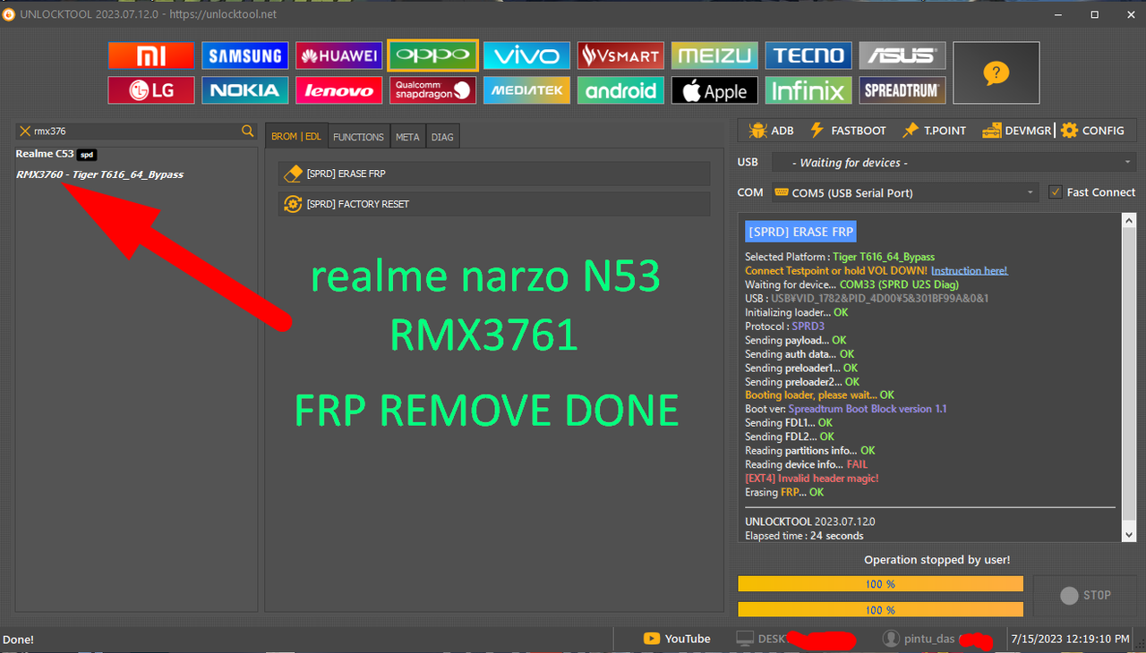 realme narzo N53 RMX3761 FRP REMOVE DONE - GSM-Forum
