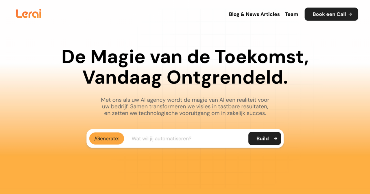 Lerai: Waar Technologie & Groei Samenkomen | AI voor Bedrijfssucces.