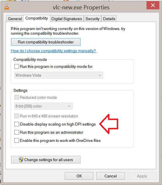 disable display scaling — Postimages