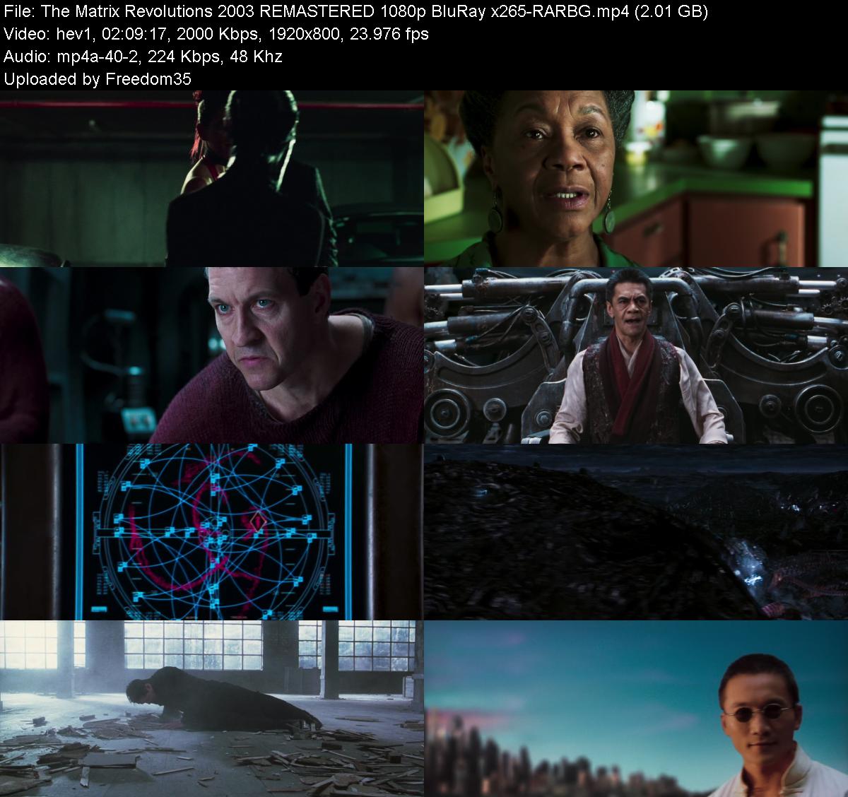 The Matrix Revolutions 2003 REMASTERED 1080p BRRip x265-RARBG - HD ...