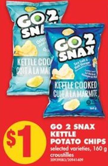 $1.27 No Frills Go 2 Snax 160g Kettle cooked potato chips ...