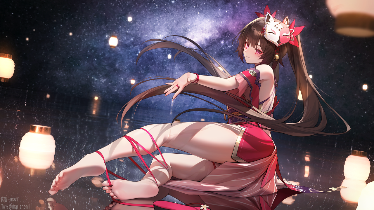 yande re 1159892 feet garter honkai star rail japanese clothes risa (pixiv23908854) sparkle ...