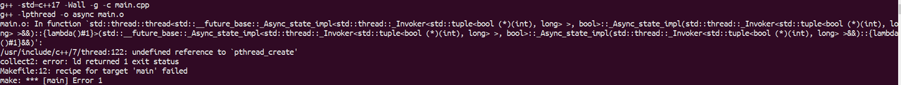 C Unable To Run Simple Stdasync And Stdfuture Test Program Error Has Initializer But