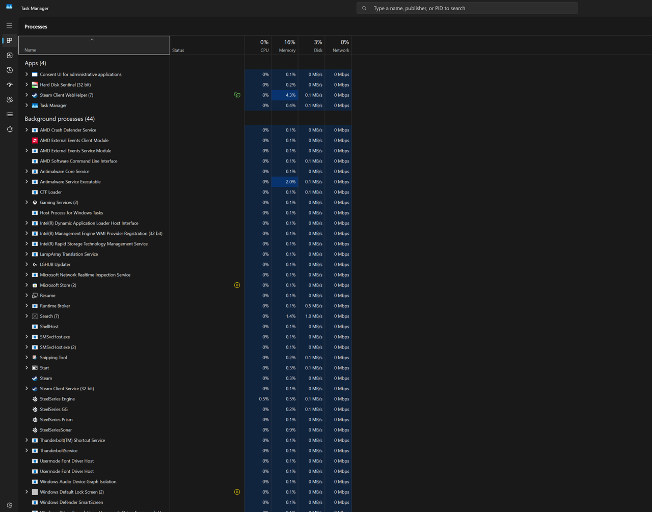 Question - Task Manager randomly shows far fewer services out the blue ...
