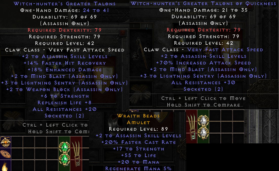 Trap Sin Claws And Amulet Package - Topic - d2jsp