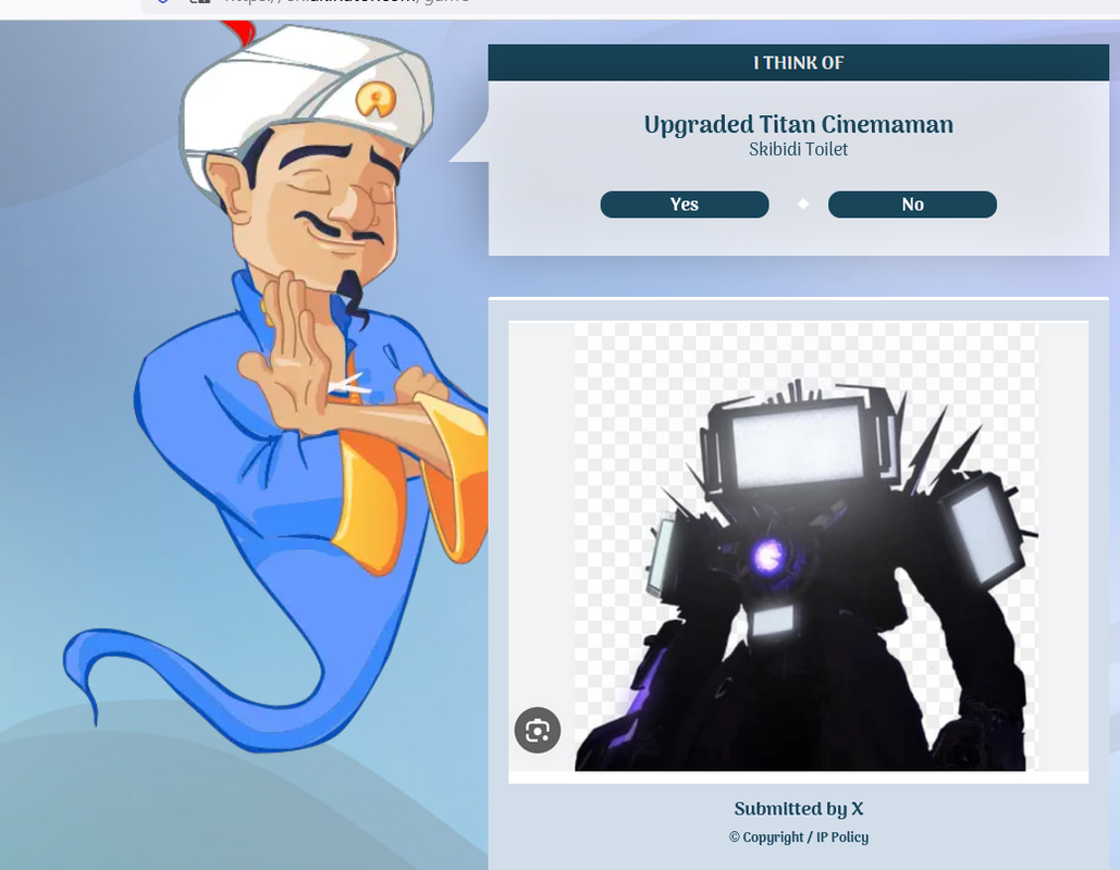 what does akinator think of the oc above? on Toyhouse