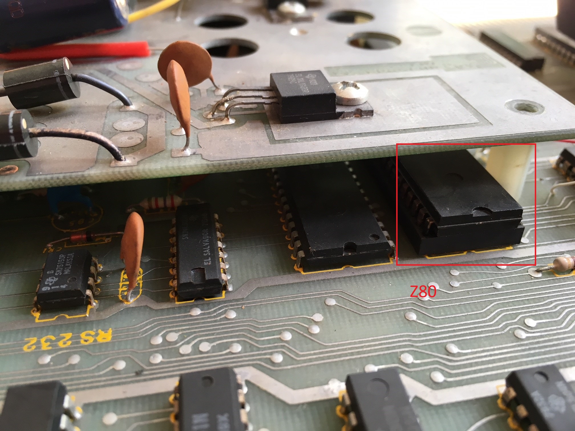 Sorcerer Z80 under PSU PCB — Postimages