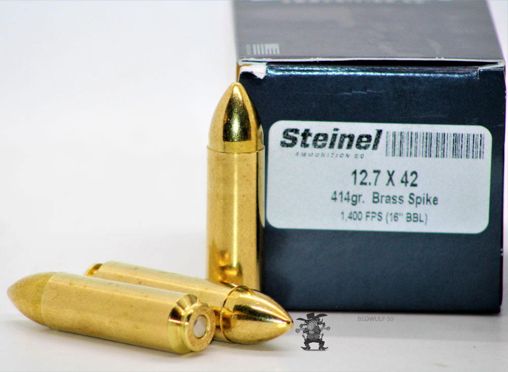 STEINEL 12.7x42mm for use in .50 Beowulf Rifles 414 Gr BRASS SPIKE 20 ...