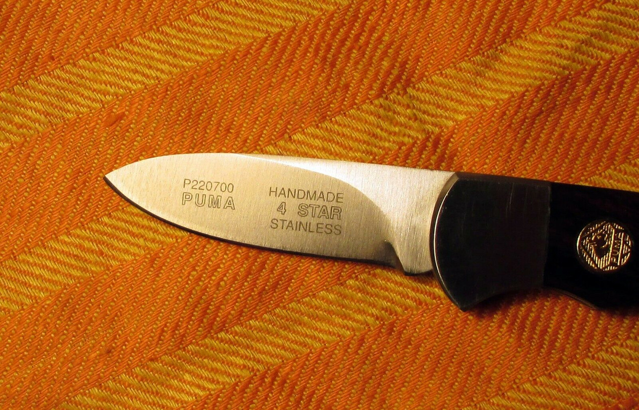 PUMA 4 STAR MINI FOLDING KNIFE JACARANDA WOOD 220700 1998 RARE 1 ...