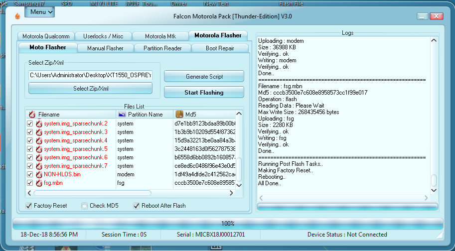 Moto xt1550 hang on logo flash success by falcon moto 3.0 - GSM-Forum