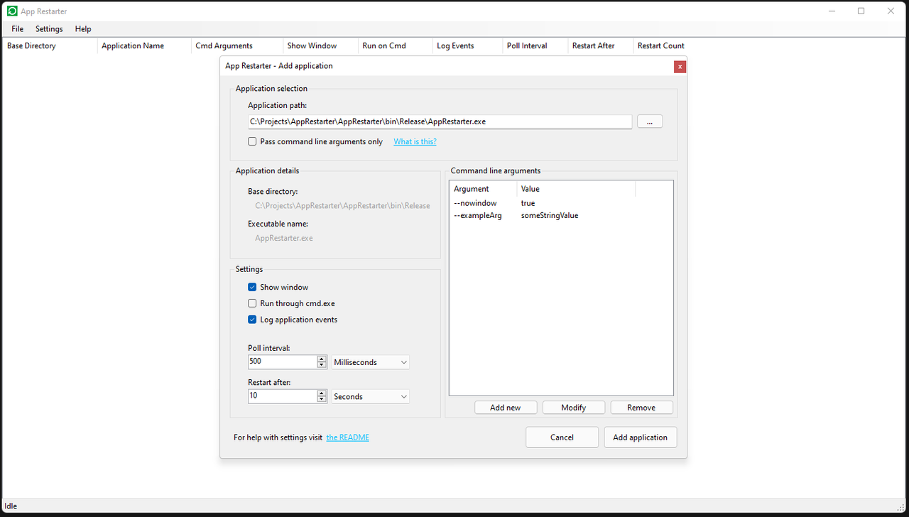 GitHub - Codeh4ck/App-Restarter: A process monitoring tool which enables fully-customized ...