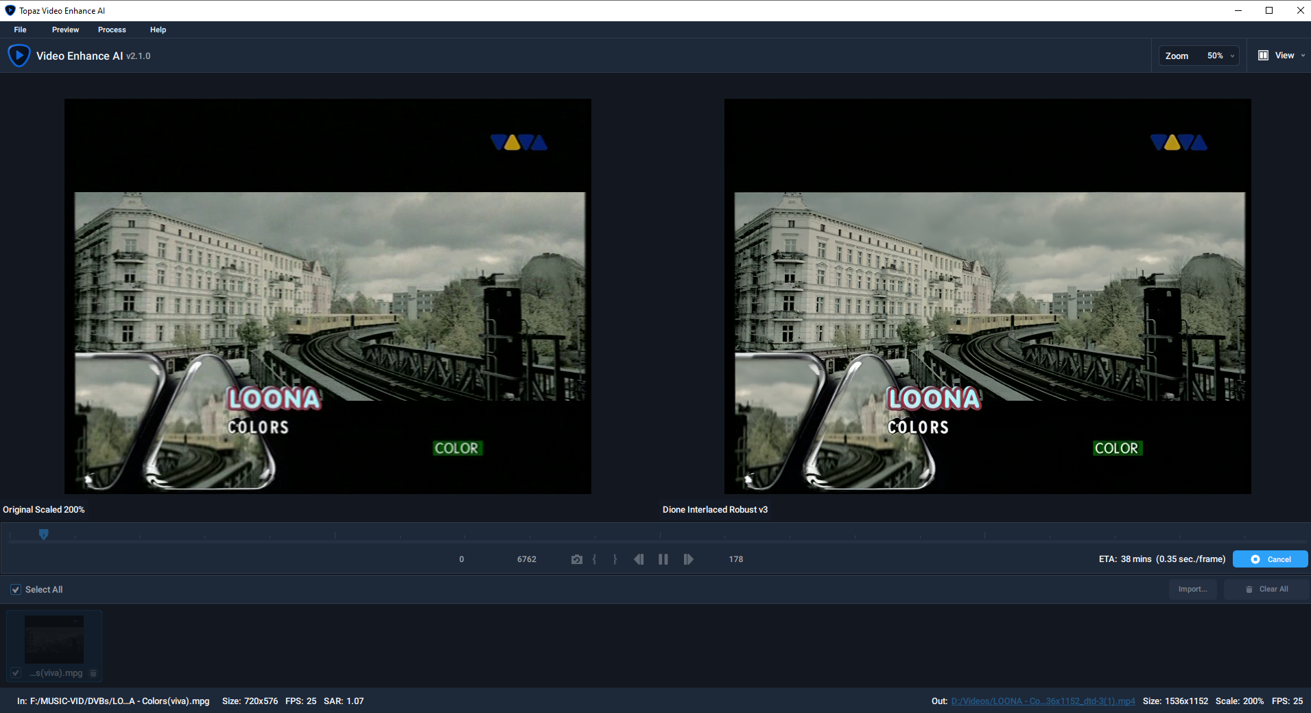 Loona Colors Topaz Video Enchance Ai2 1 0 Dionce Interlaced Robust v3 — Postimages