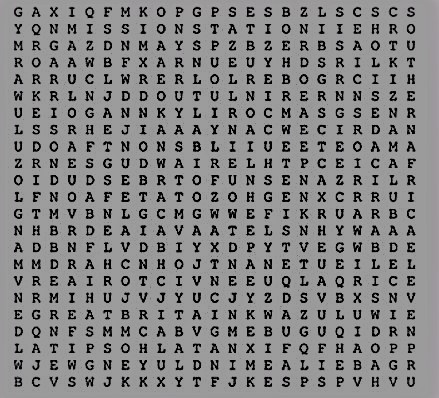 Word Search Brain Training. All to do with Zulu War. 34 words to find.