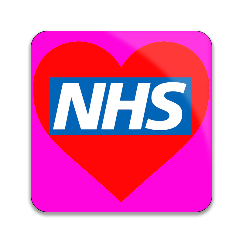 NHS LOVE HEART PINNK SQUARE BADGE — Postimages