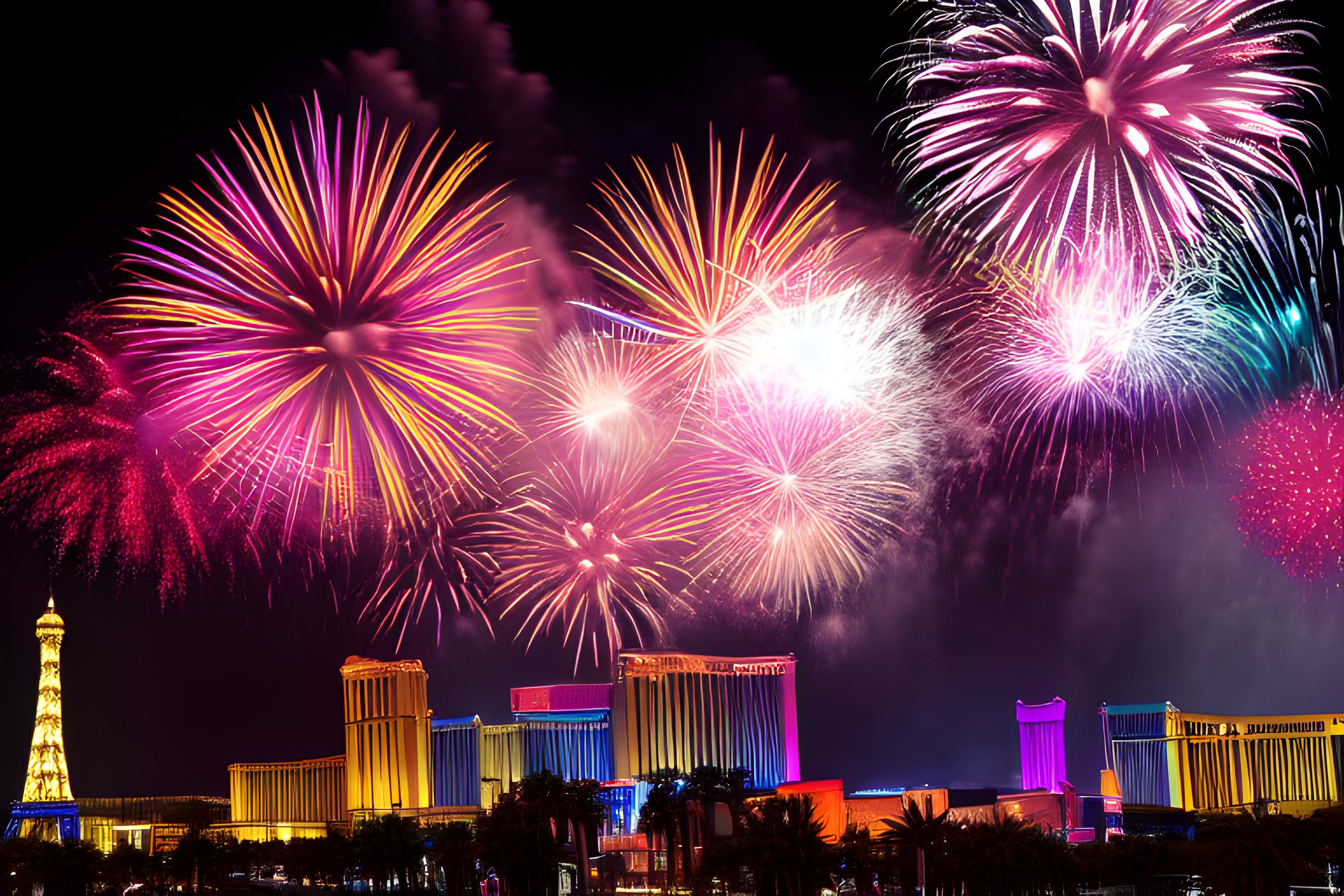 New Year celebration lots of beautiful colourful fireworks across the ...