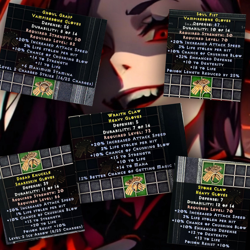 Godly 20ias/10cb/str/dex/life Melee Gloves Ft - Topic - d2jsp