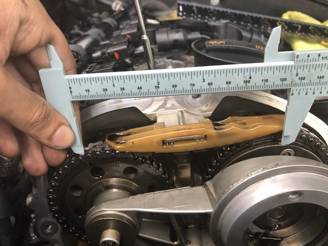 Results of measuring timing chain stretch via cam phaser adaptation ...