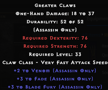 Great Blade Sin Claw Base - Topic - d2jsp