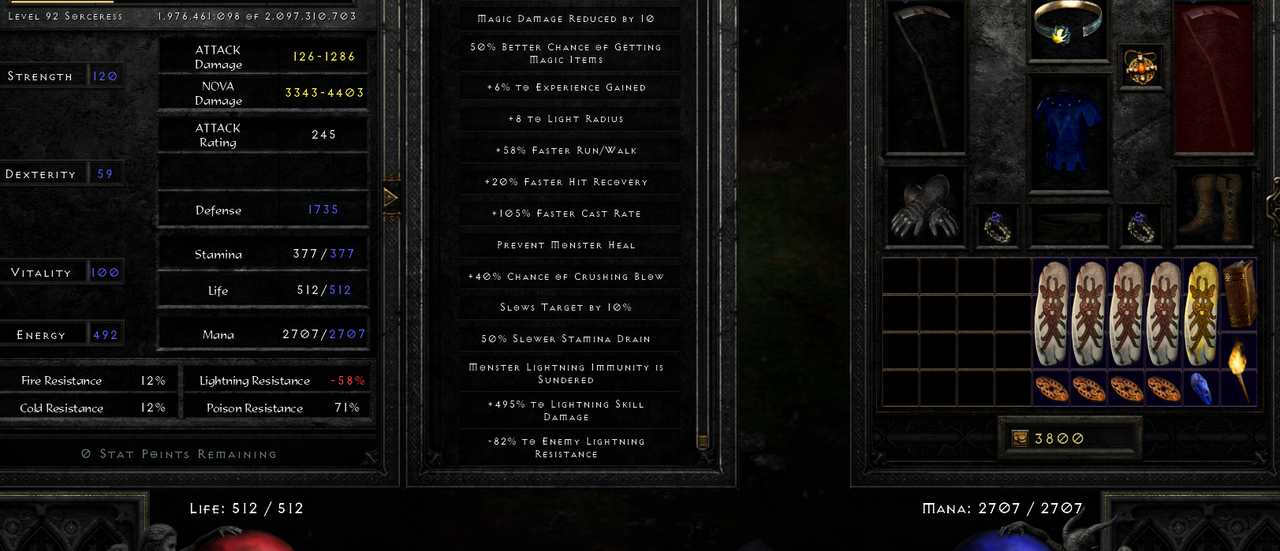 Full -> Self-wielding Infinity Nova Es Sorc - Topic - d2jsp