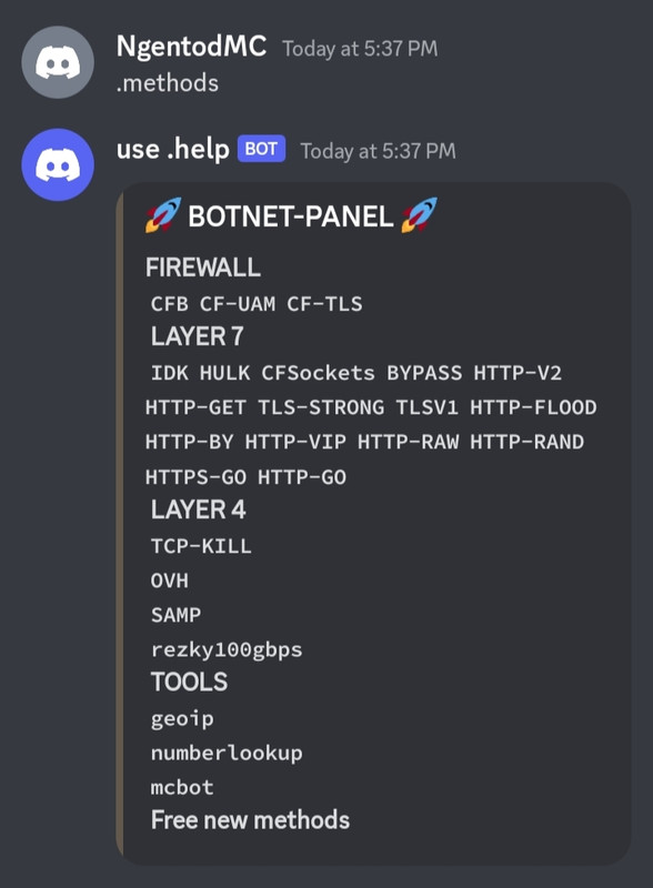 Github Rezkyitrezkybotdiscord Bot Discord Ddos For Attack Website And Ip Port 