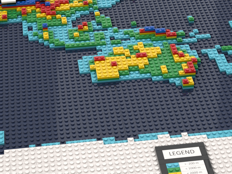 LEGO MOC World Map - Topographical by beneha | Rebrickable - Build with ...