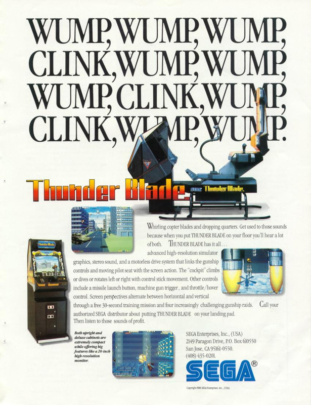 Thunder Blade - SEGA's big blue thunder helicopter gunship arcade game ...