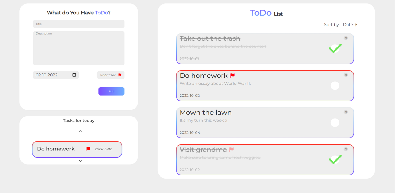 Simple app which helps you managing you tasks