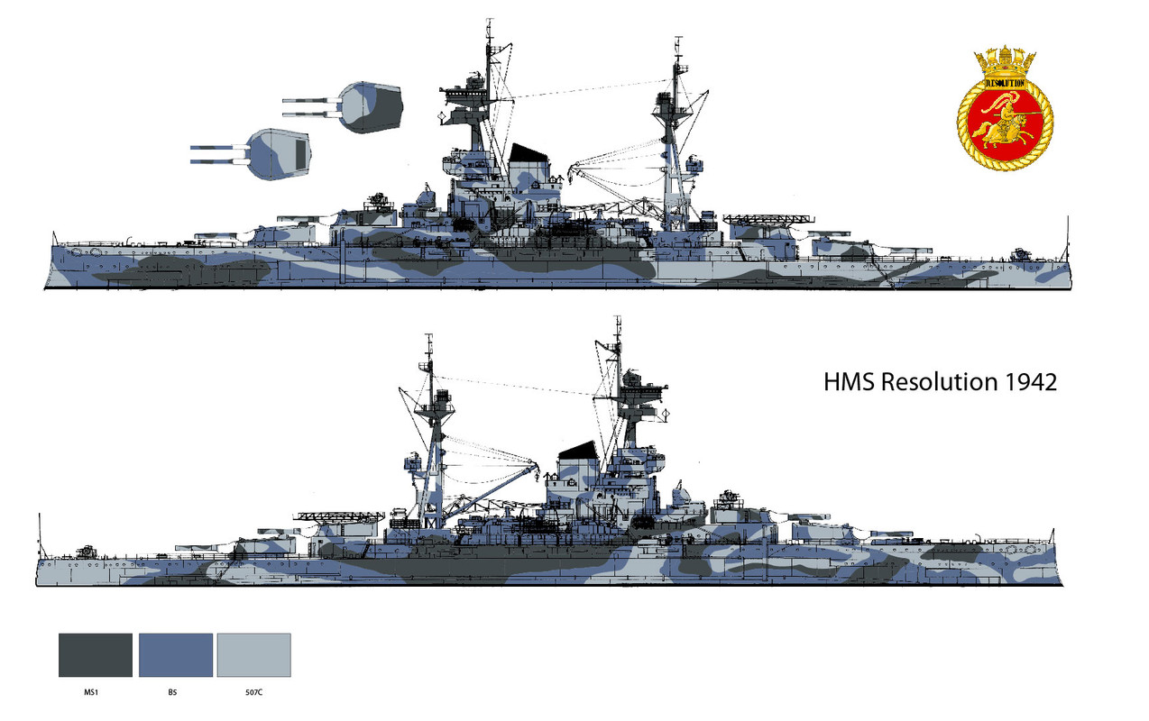 HMS Resolution camo1942 - Maritime WWII - Britmodeller.com