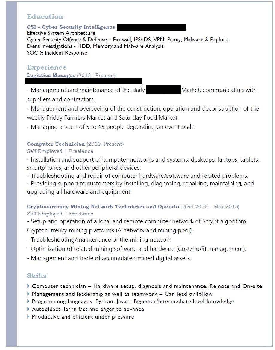 [October 2019] Resume Review! : ITCareerQuestions