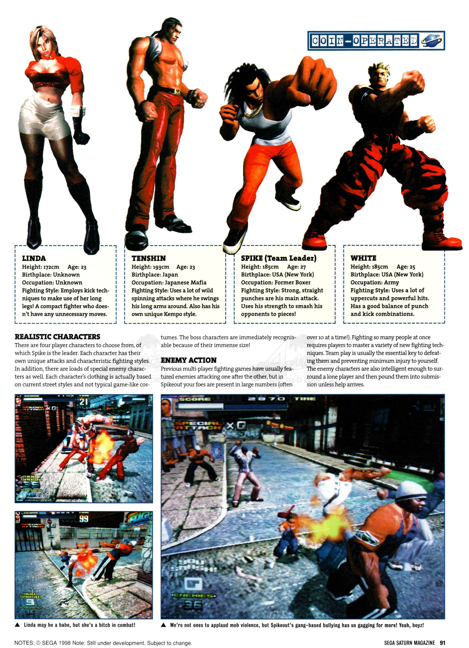 SEGA's SpikeOut: Digital Battle Online - 1998 3D beat 'em up arcade ...