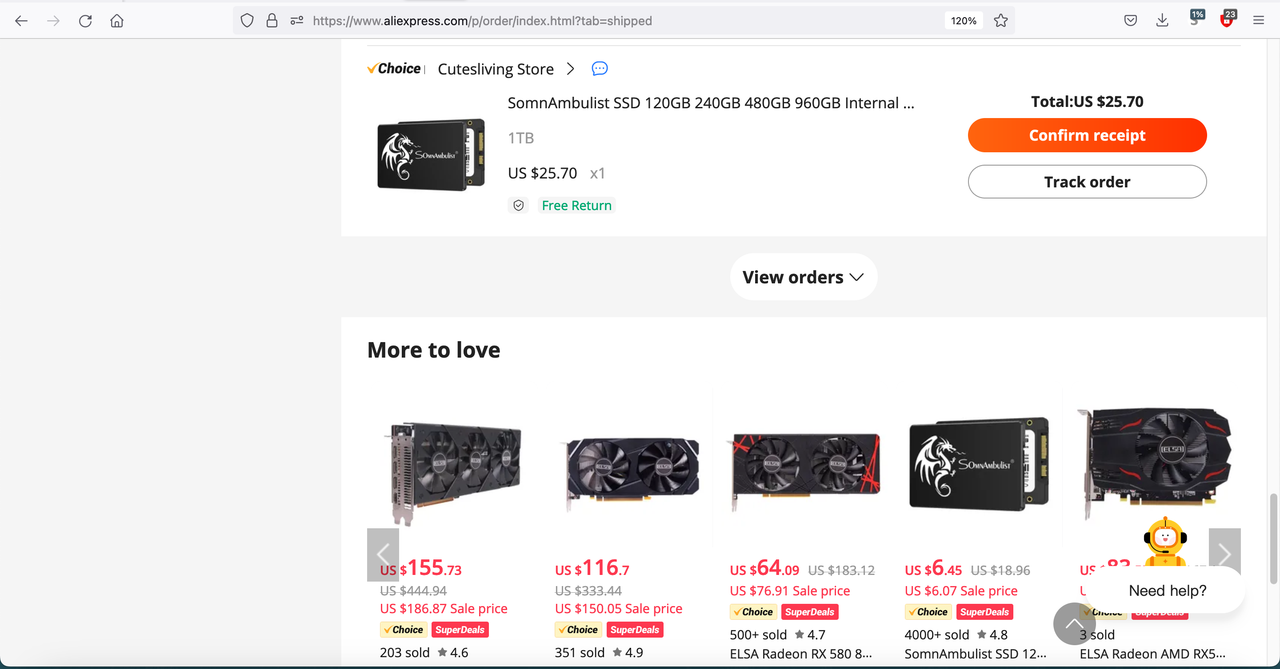 Somn Ambulsist 1 TB SSD $25 — Postimages
