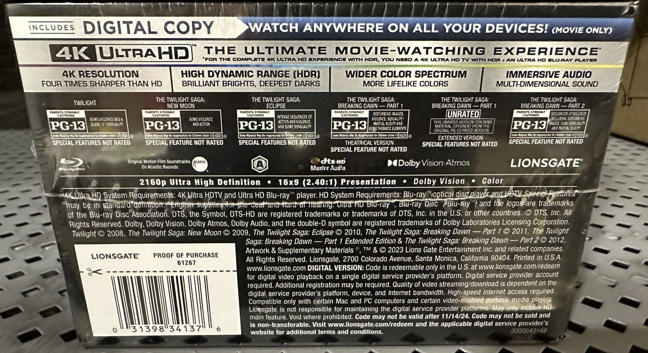 The Twilight Saga 15th Anniversary 4K/Blu-ray Steelbook Set - Page 2 ...
