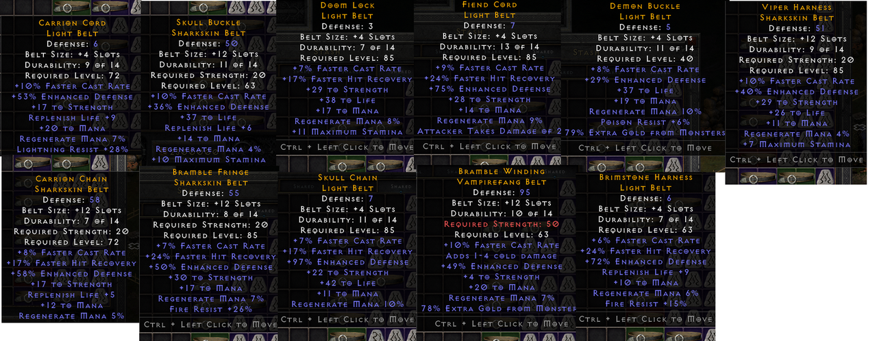 Gg Caster Belts #3 - Topic - d2jsp