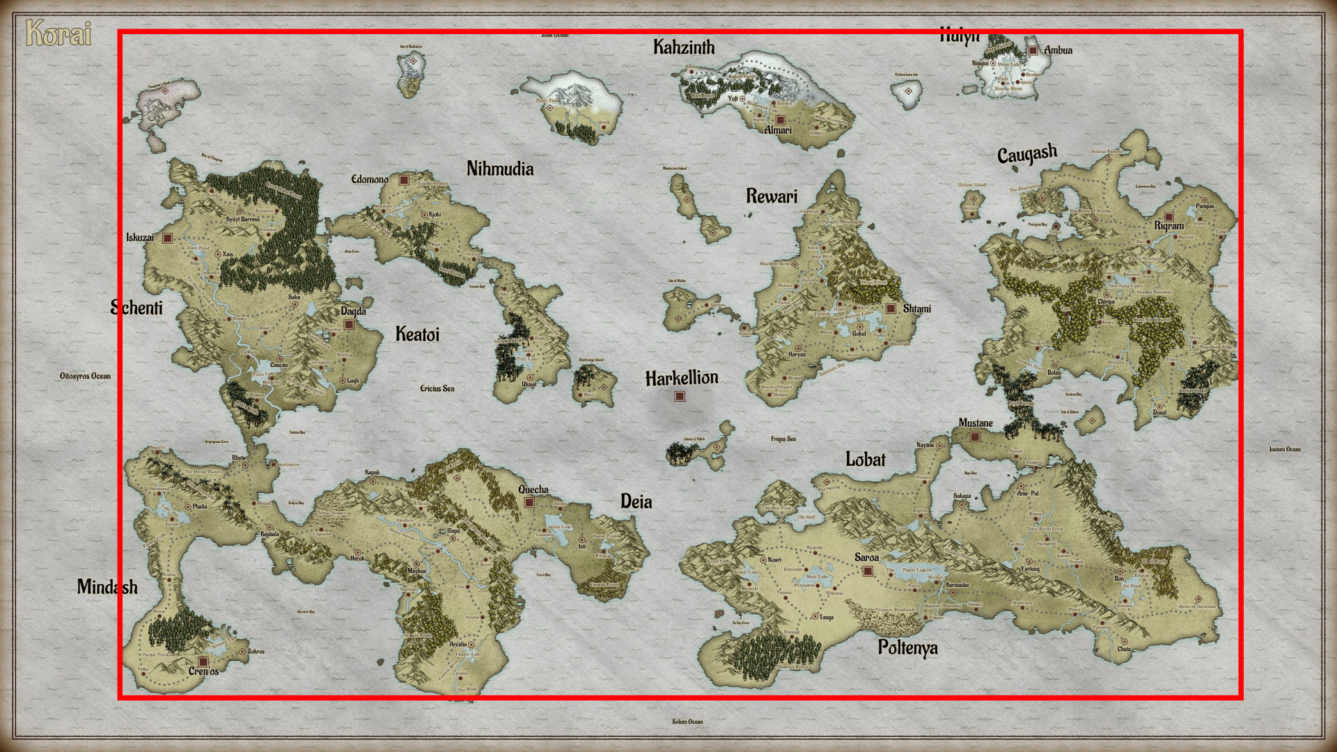 Map of Korai, future campaign world. Critique is very velcome! : r ...