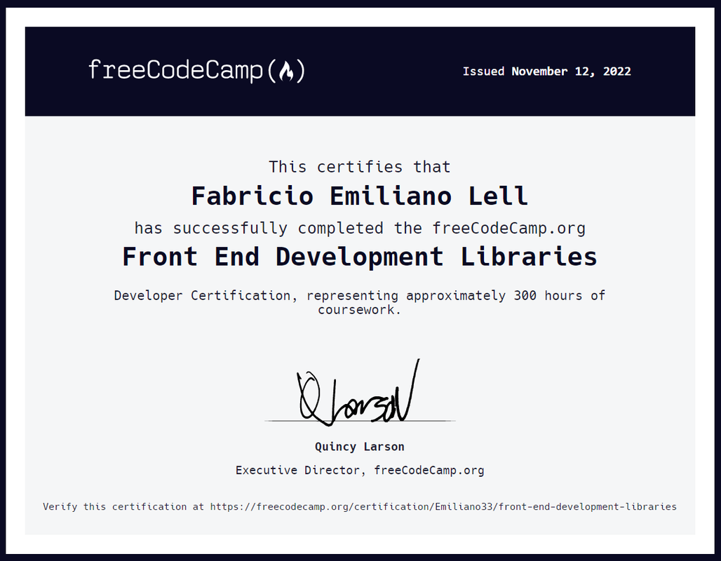 GitHub - fabricioemilianolell/Front-end-libraries: Proyectos de certificación front end ...