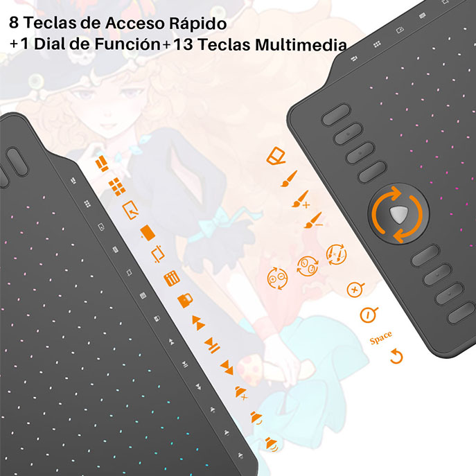 GAOMON Tableta digitalizadora gráfica GAOMON M1220 12 inch-negra ...