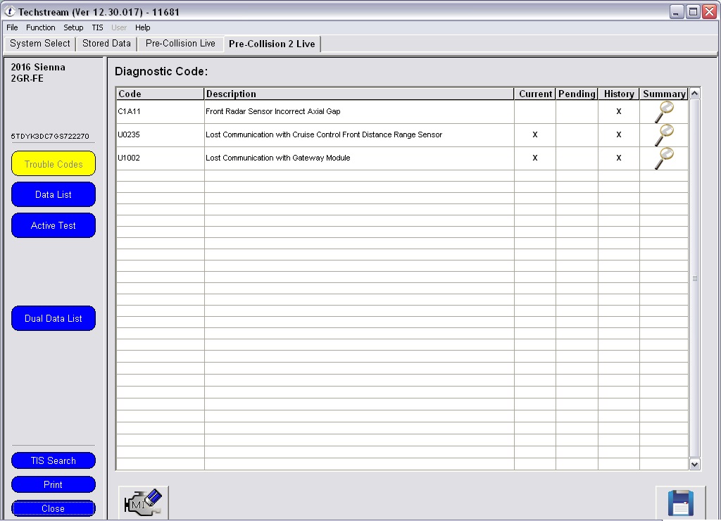 Check PCS System Warning | Toyota Sienna Forum - siennachat.com