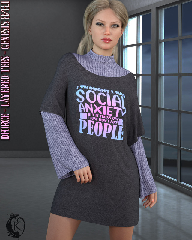 (ON THE BLOG) Dforce - Layered Tees - Genesis 8 + Textures - Free Daz ...
