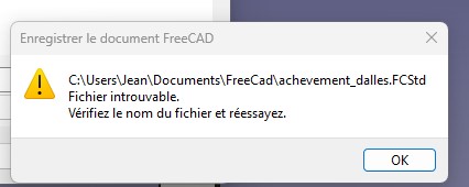 Problème d'enregistrement de fichiers dans c:\user\ - FreeCAD Forum