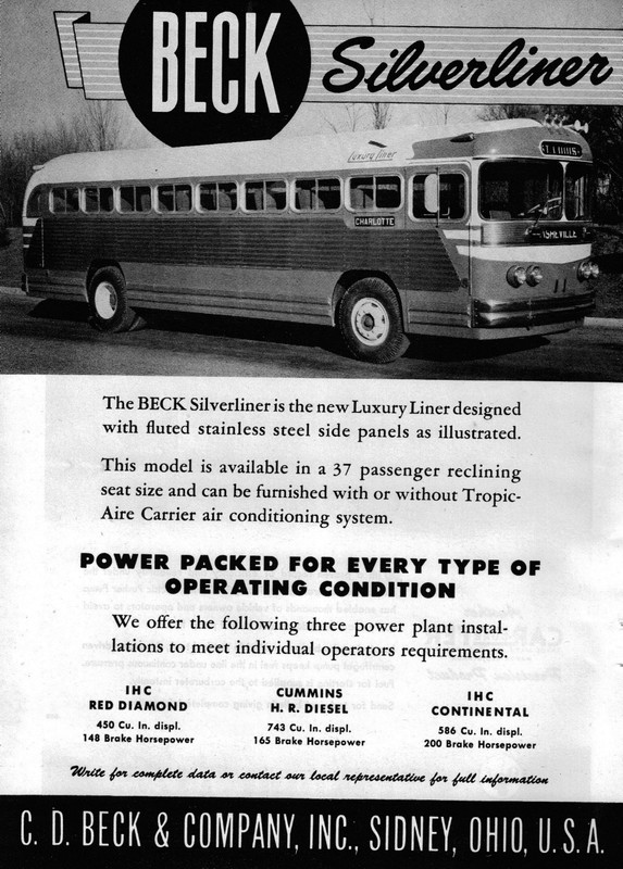 Beck '49 Silverliner Luxury Liner Cummins HR IH RD 450 IH Continental ...