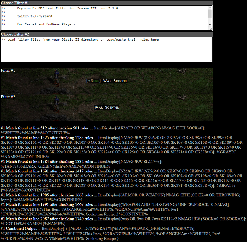 Kryszard's PD2 Loot-Filter - No Holy Shield Scepters? : r/ProjectDiablo2