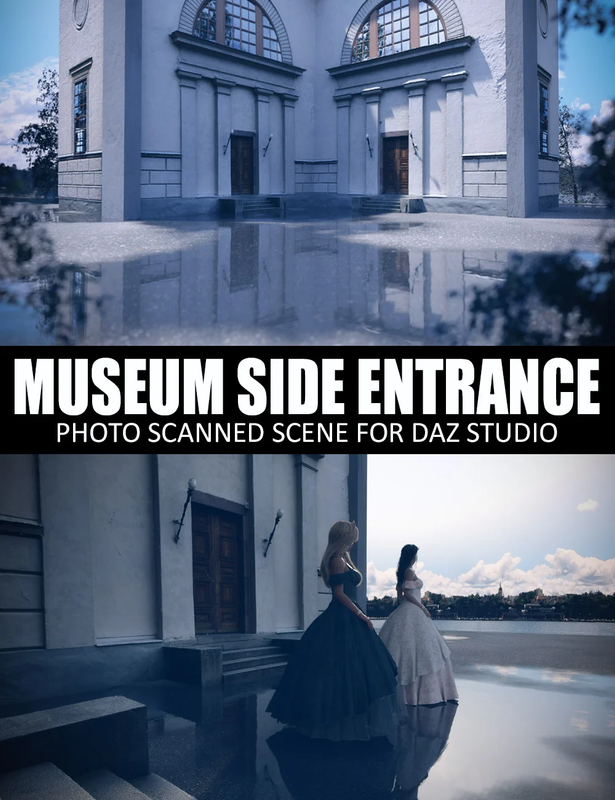 Museum Side Entrance - Photo Scene 2026 - Free Daz 3D Models