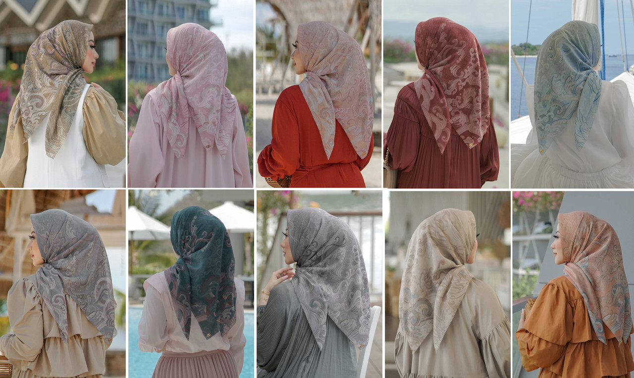 Jual Buttonscarves The Wave Voal Square - Peach Di Seller Buttonscarves ...