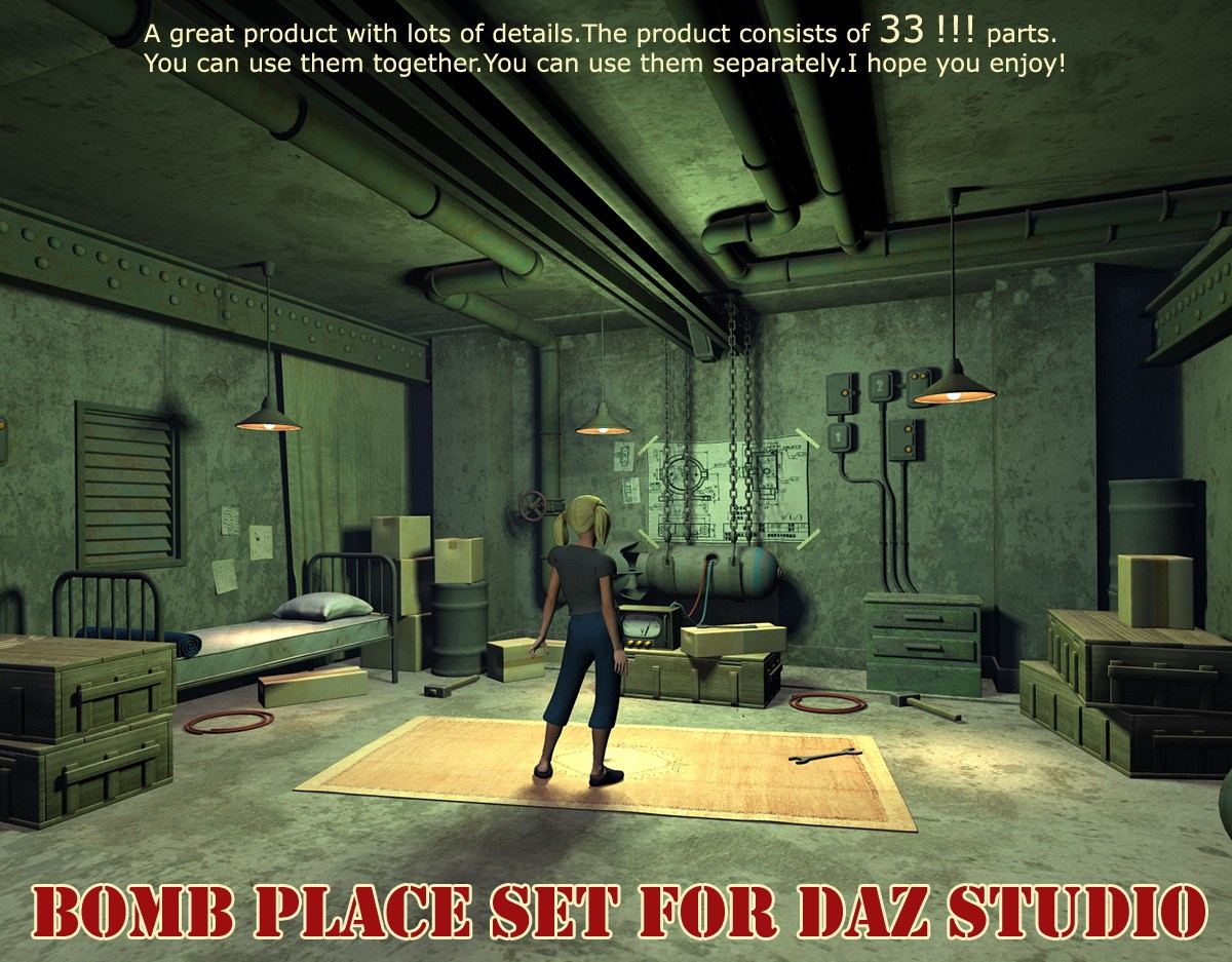 Bomb Place Set For Daz Studio - Free Daz 3D Models