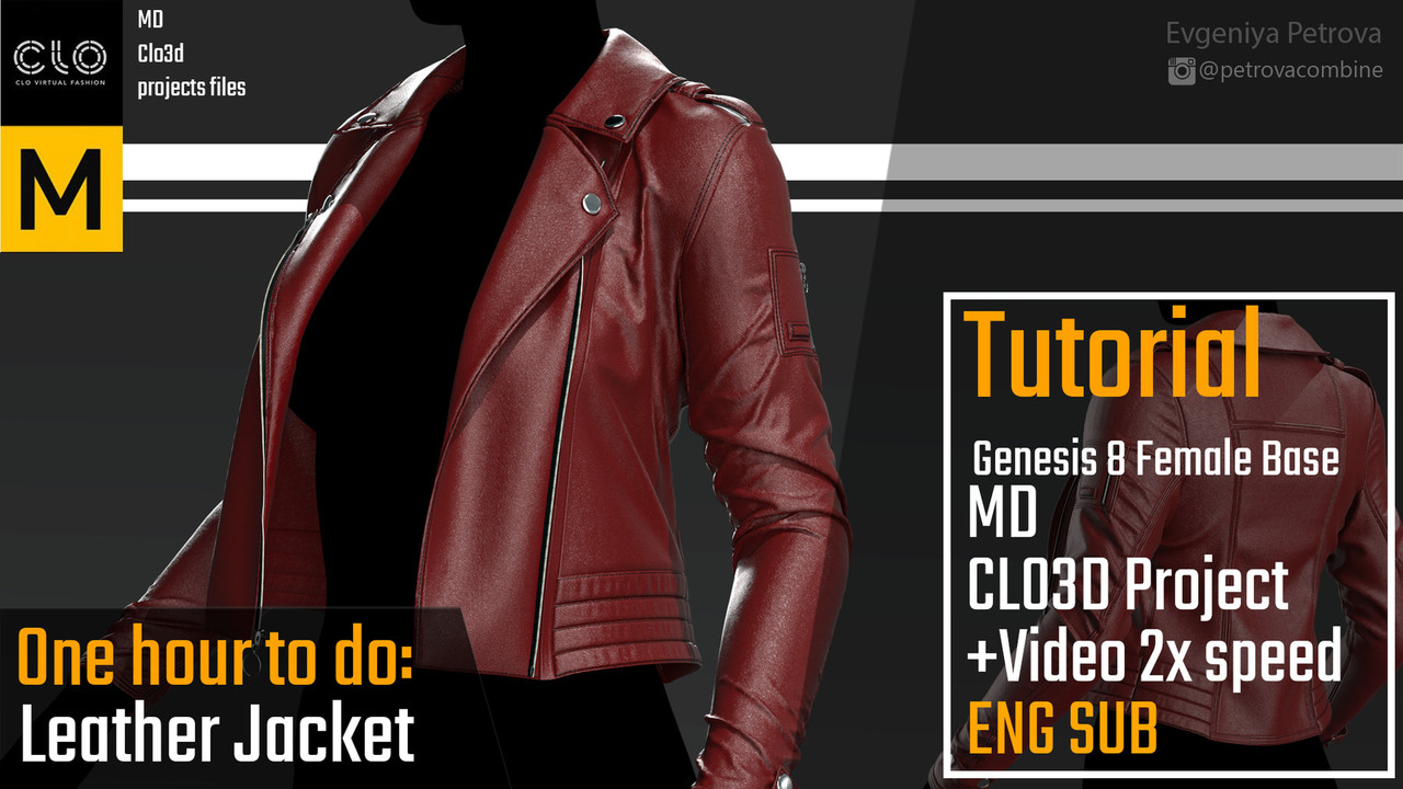 Leather Jacket Tutorial In Marvelous Designer, Clo3d. ENG SUB 2025 ...