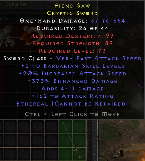 O Crazy Crypric Sword Eth 2 Sk Barb Ias High Ed Ar - Topic - d2jsp