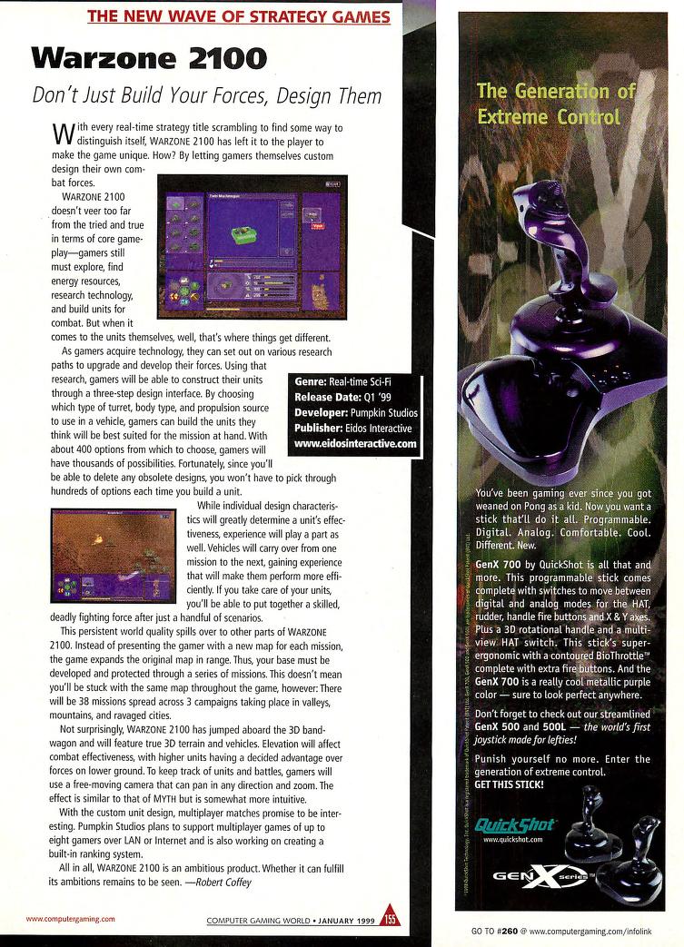 Warzone 2100 - a 1999 RTS game for PC and PS1 that I never got to play ...