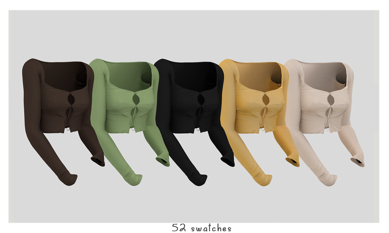 Elliesimple - Tie Front Cardigan - The Sims 4 Create a Sim - CurseForge